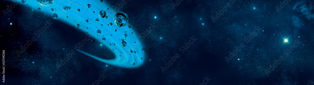 Cosmos, outer space, universe, meteorite, illustration, realism, photo ...