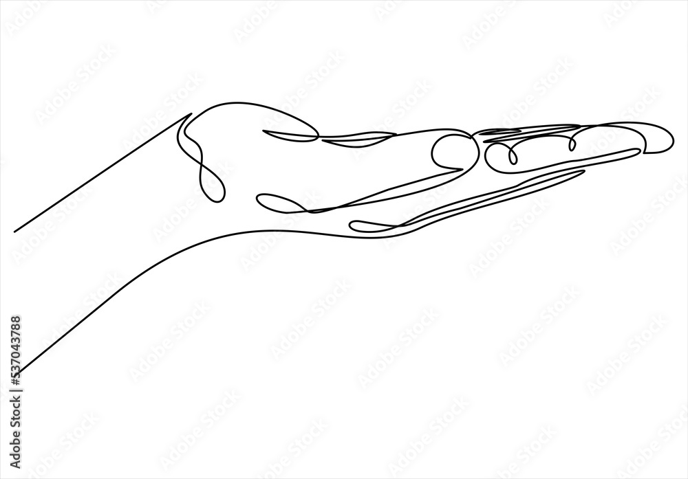 Continuous line drawing. Hands palms. Stock Illustration | Adobe Stock