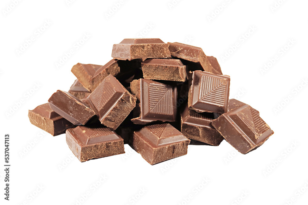 Pile of mouthwatering chocolate chunks on transparent background, PNG ...