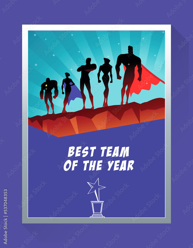 Corporate award function. Super hero theme. Conceptual and creative ...