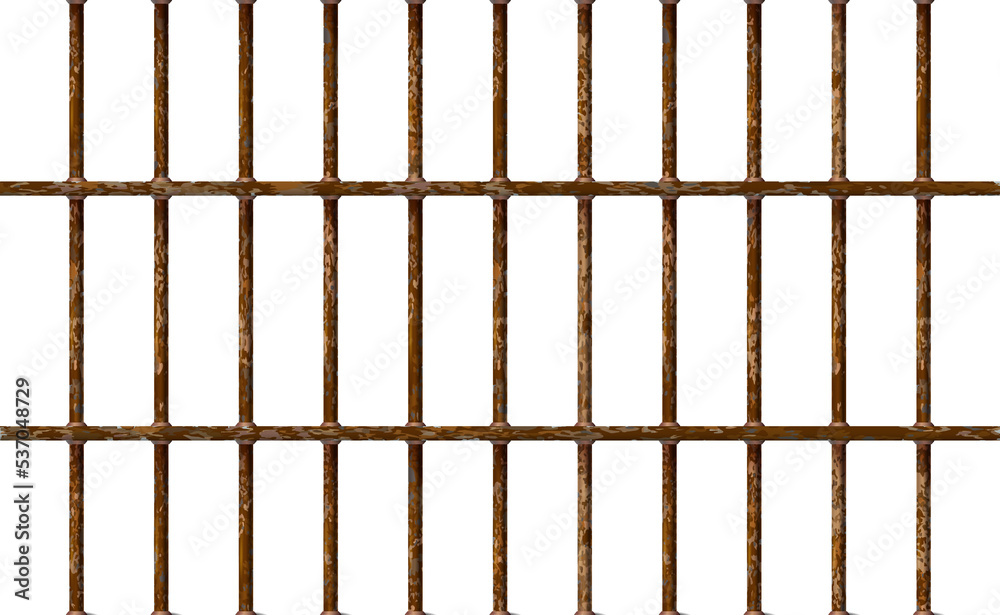 Realistic Jail bars rusty, prison iron interior. Metal lattice. Png ...
