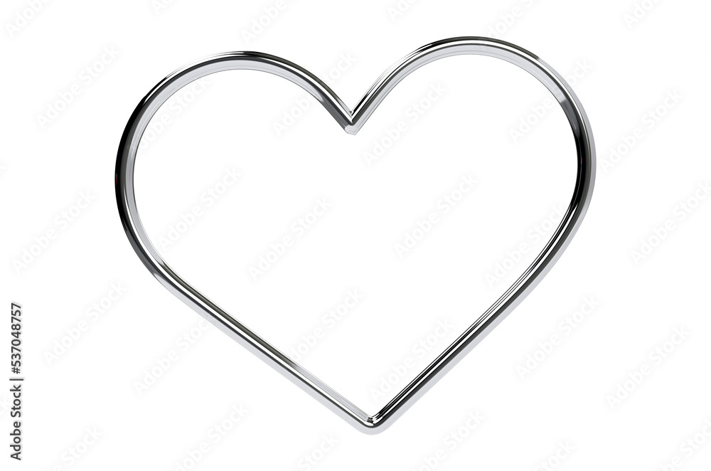Silver Hearts realistic decoration Transparent PNG. Romantic Symbol of ...
