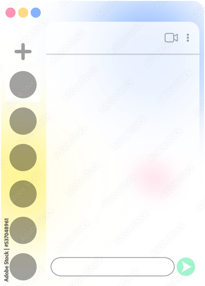Modern Glass Window Messenger App UI Frame Stock Illustration | Adobe Stock