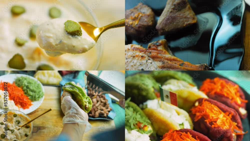 Four videos with the preparation of Mexican Flag TACOS. It forms the ...