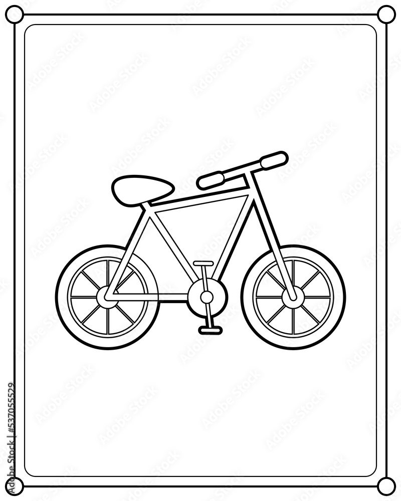 Bicycle suitable for children's coloring page vector illustration Stock ...