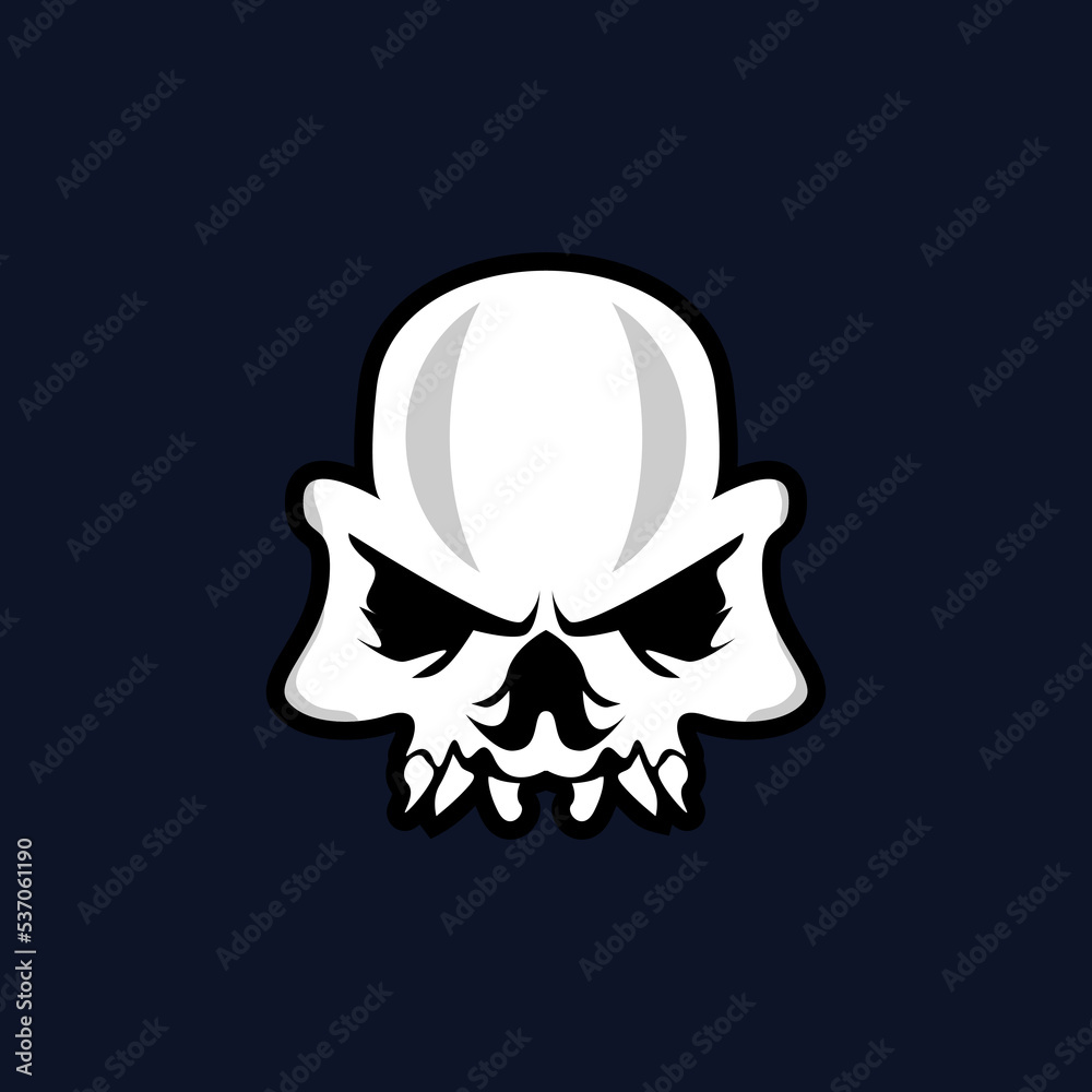 white skull vector illustration, suitable for logos, icons, mascots ...