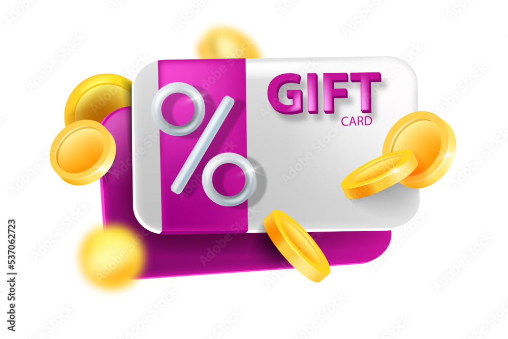 3D voucher, supermarket gift card, reward loyalty program bonus point ...