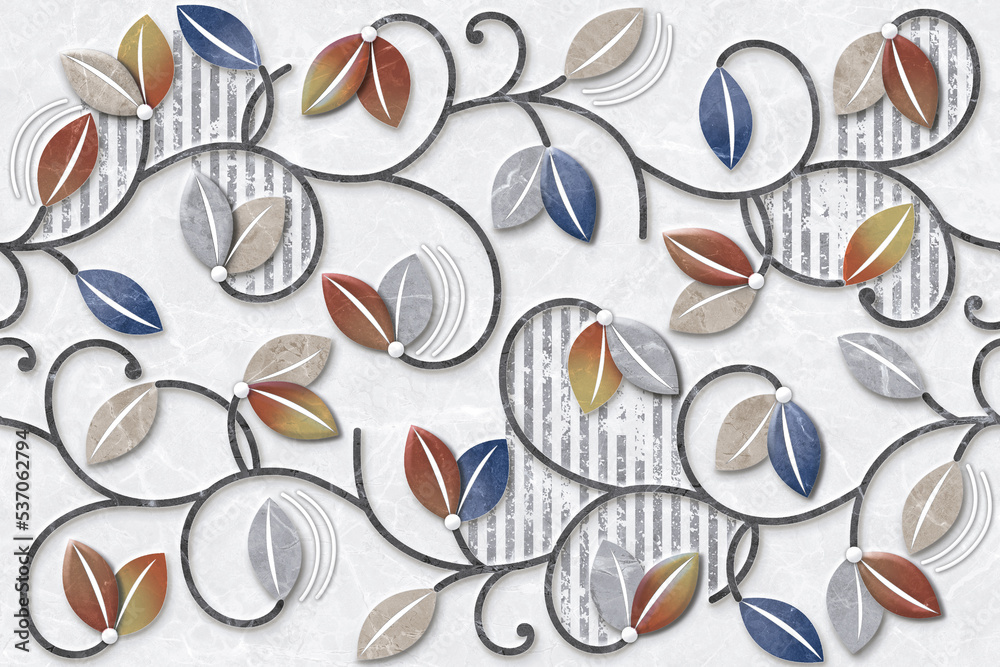 Colorfull wall art mixed digital tiles design for interior home or ...