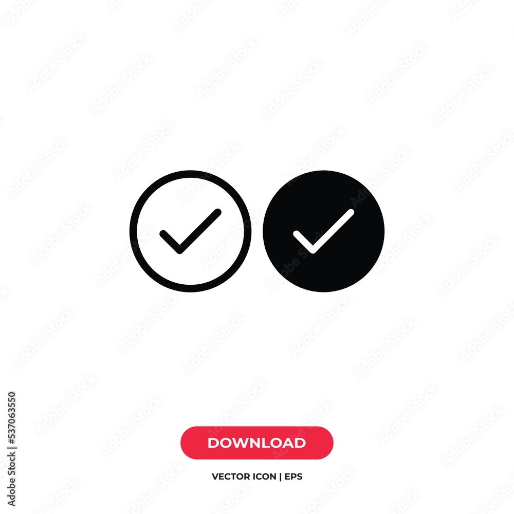 Vetor de Check mark icon vector. Tick sign do Stock | Adobe Stock