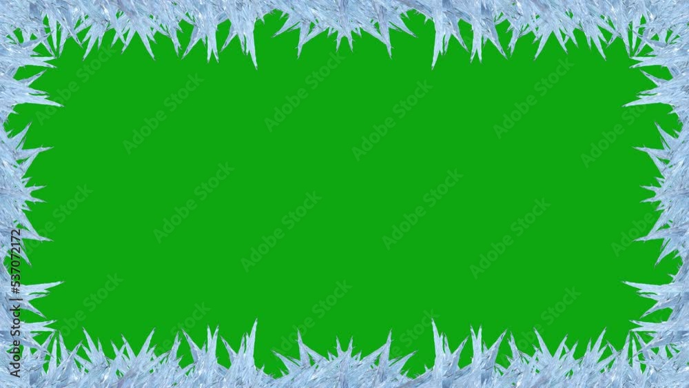 Frost Frame animation on a green screen. Ice Frame animation with key ...