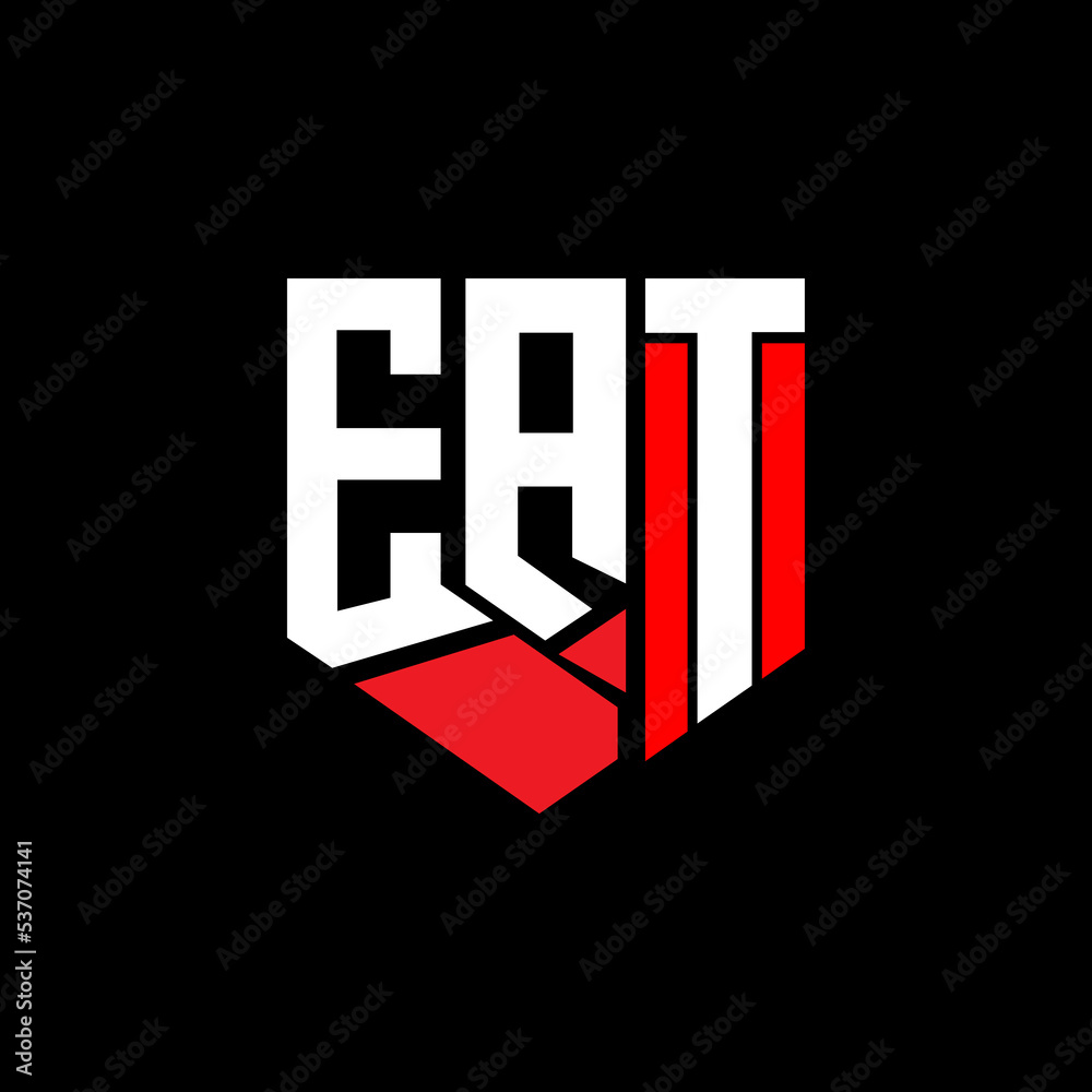 EAT letter luxury logo design on black background. EAT creative ...