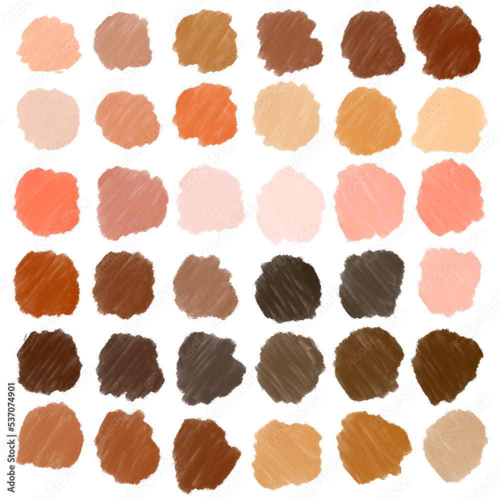 PNG. Colección nude armonías de color piel, diversidad. Manchas para ...