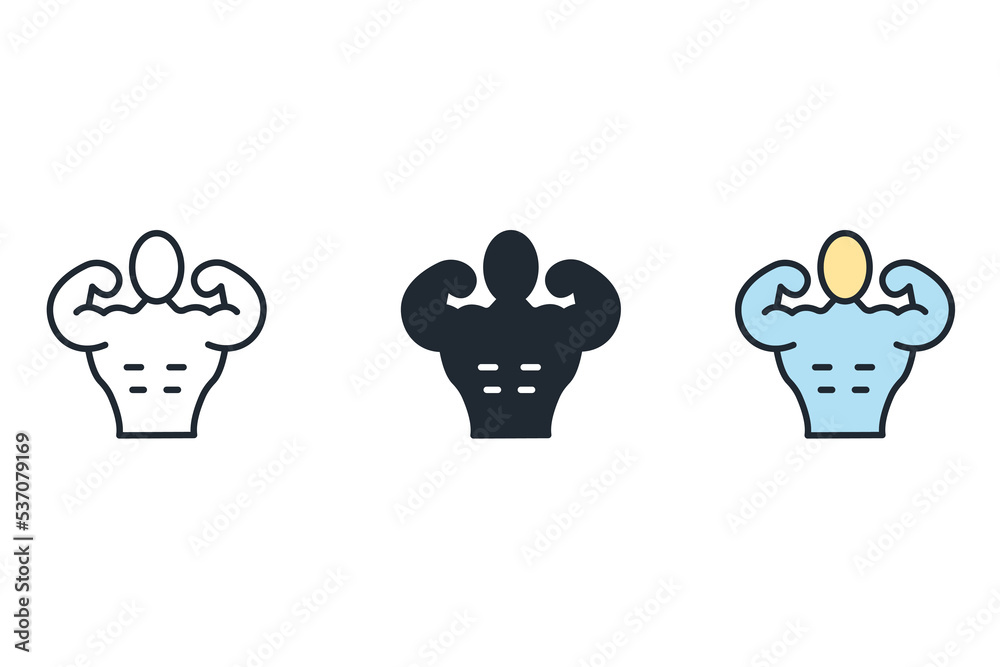 Body building icons symbol vector elements for infographic web Stock ...