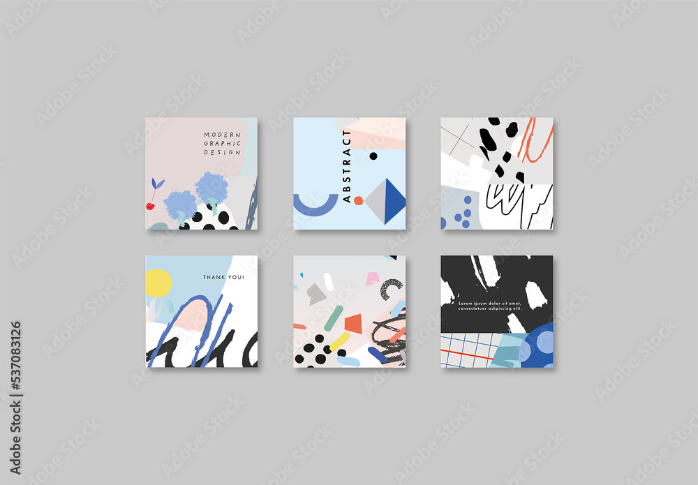 Set of Abstract Cards Layout Stock Template | Adobe Stock
