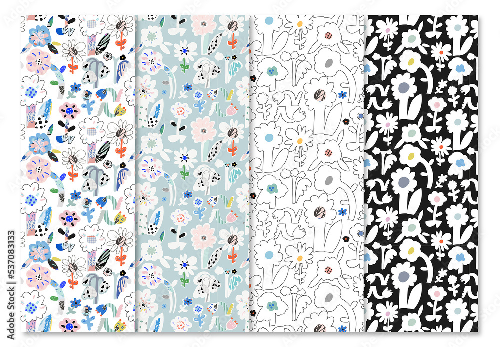 Set of Seamless Patterns Layout Stock Template | Adobe Stock