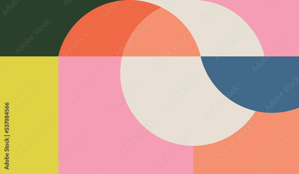 Simple with vintage colors shapes geometric vector background design ...