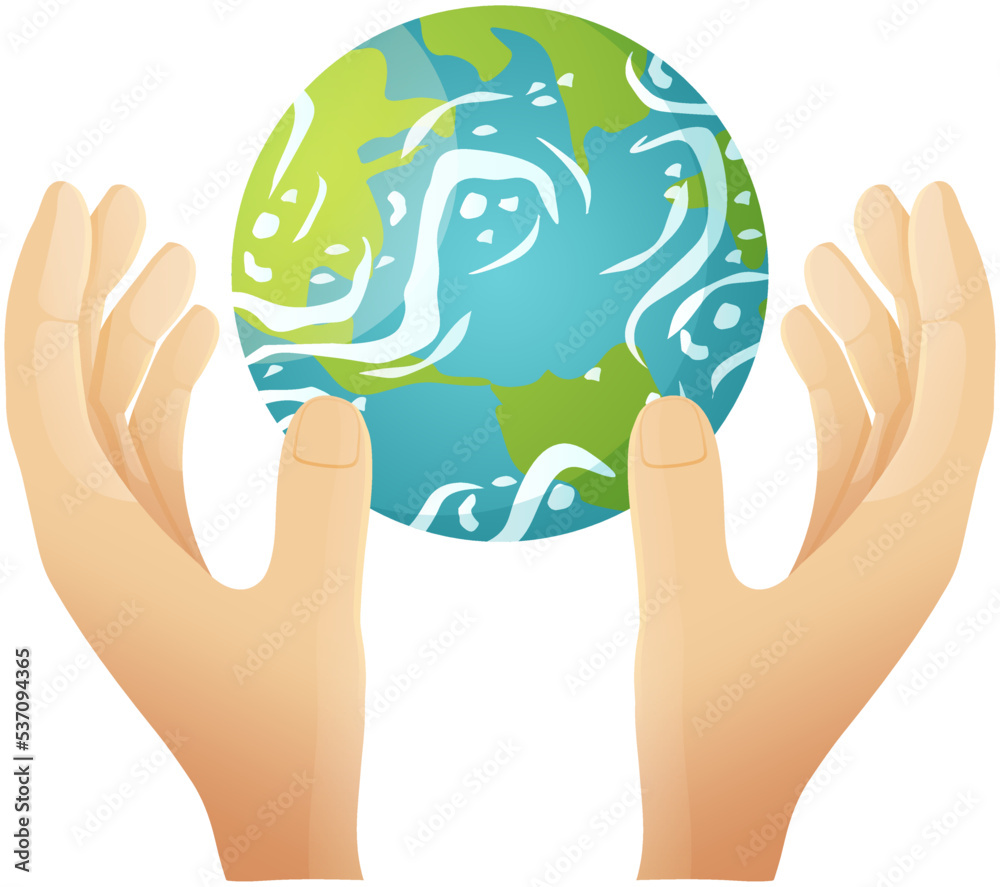 Save Planet Hands Holding Globe Earth Earth Day Concept For Poster