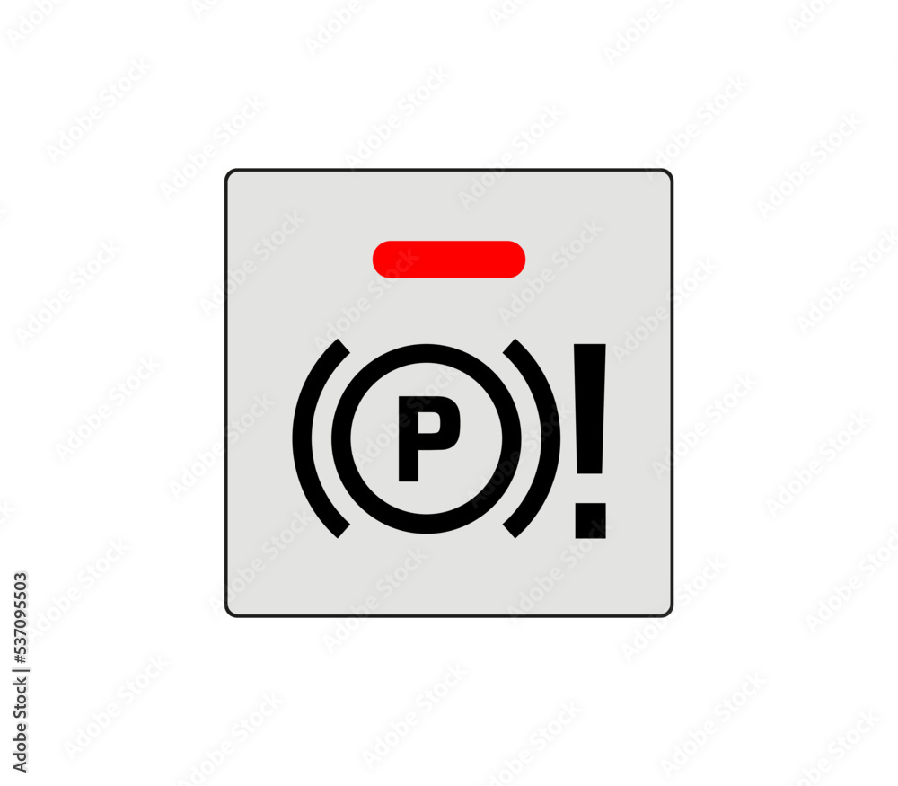 Icon of the car park button that remains closed. Car brake system ...