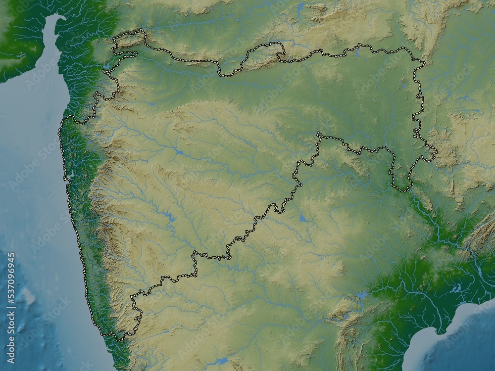 Maharashtra, India. Physical. No legend Stock Illustration | Adobe Stock