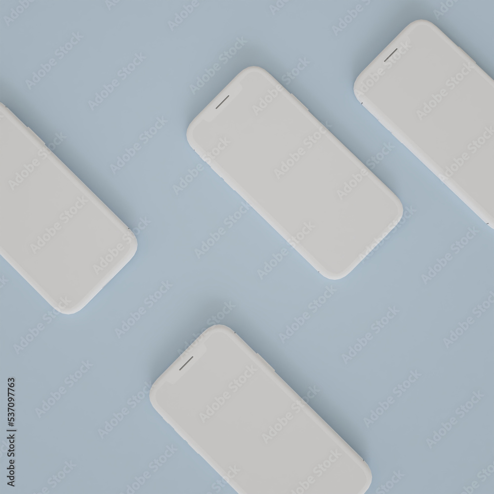 Modern Smartphone similar to iphone xs max with blank white screen for ...