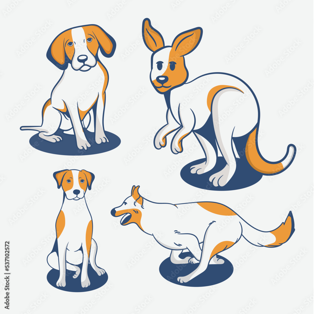 Dogs collection. Vector illustration of funny cartoon different breeds ...