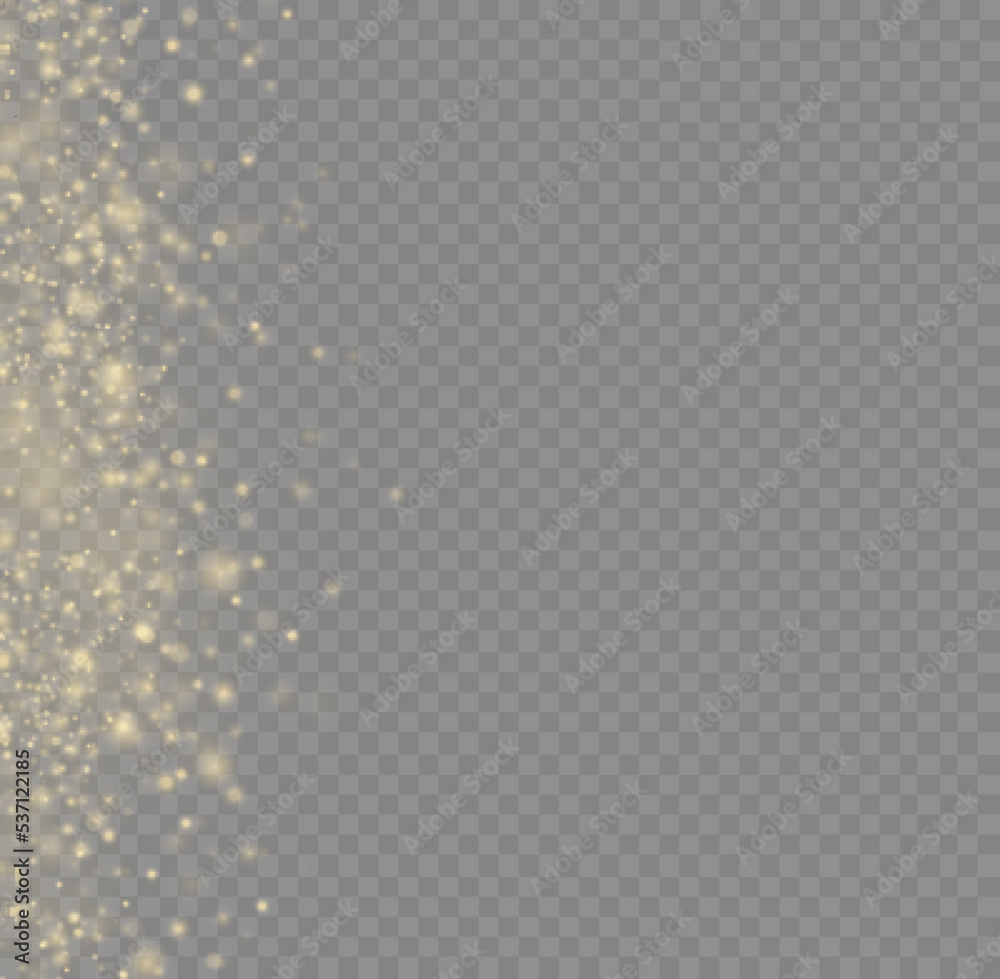 Blur yellow sparks and glitter special light effect. Fine, shiny bokeh ...