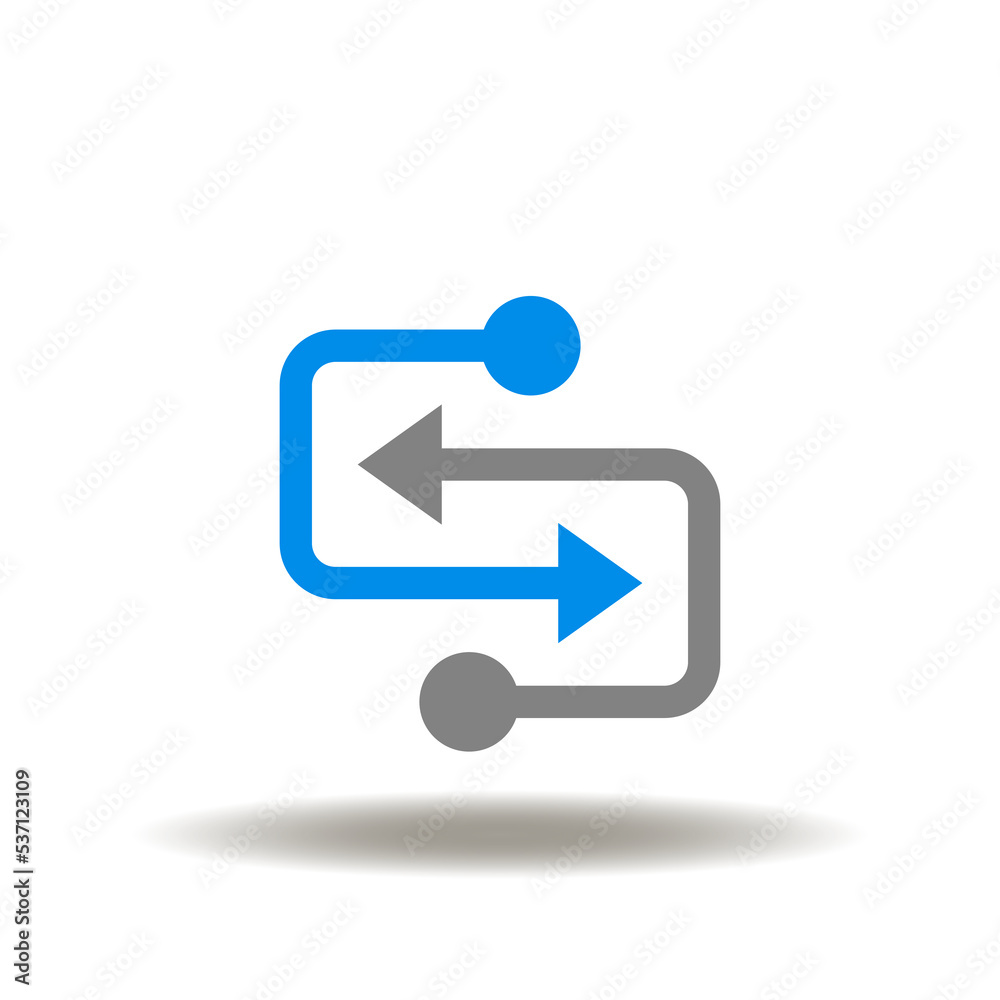 Vector illustration of flowchart arrows right and left directional ...