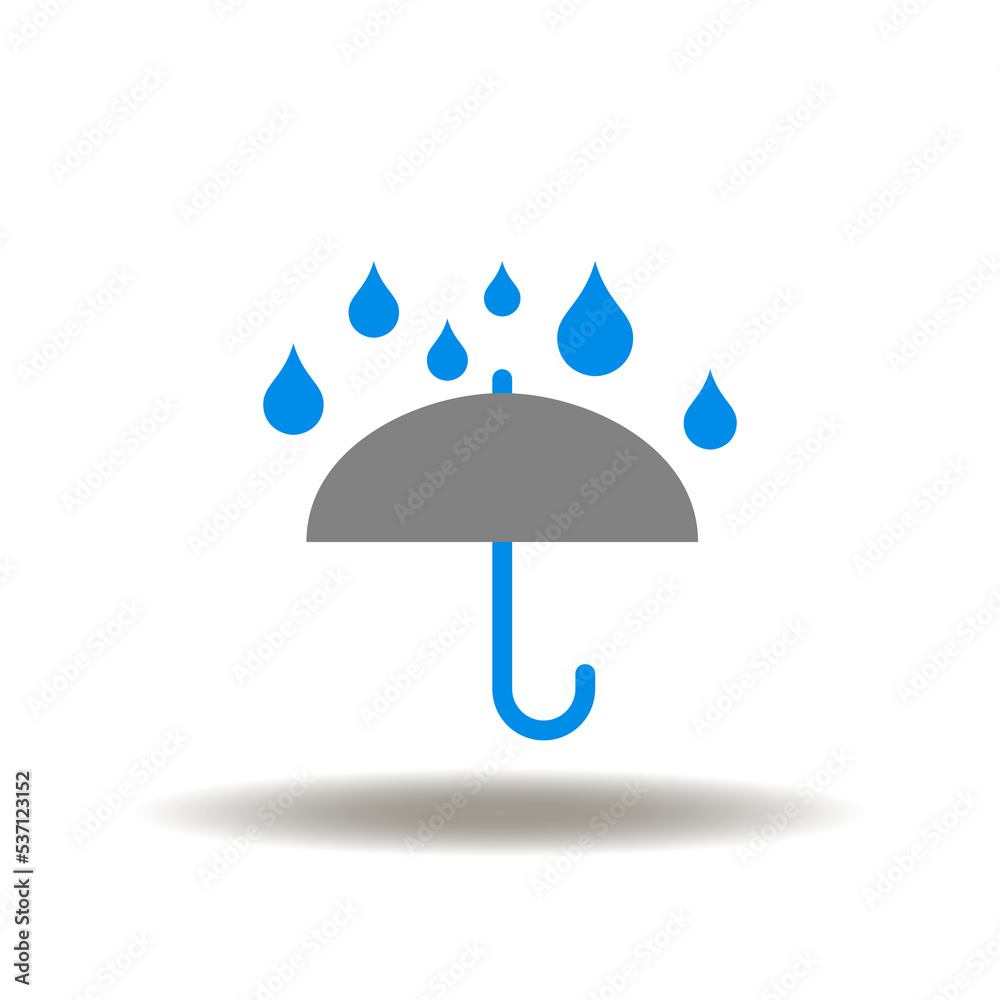 Vector illustration of umbrella rain. Icon of empathy. Symbol of mental ...