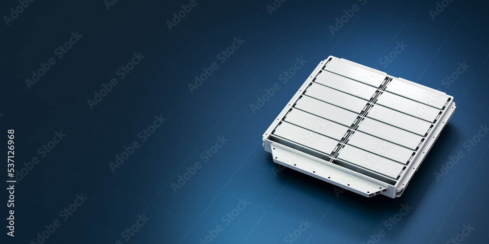 Electric vehicle lithium ion rechargeable battery module inside metal ...