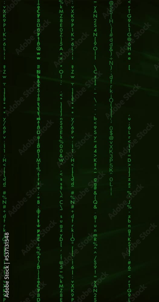 Animation code symbols and html letters fall vertically simulating the ...