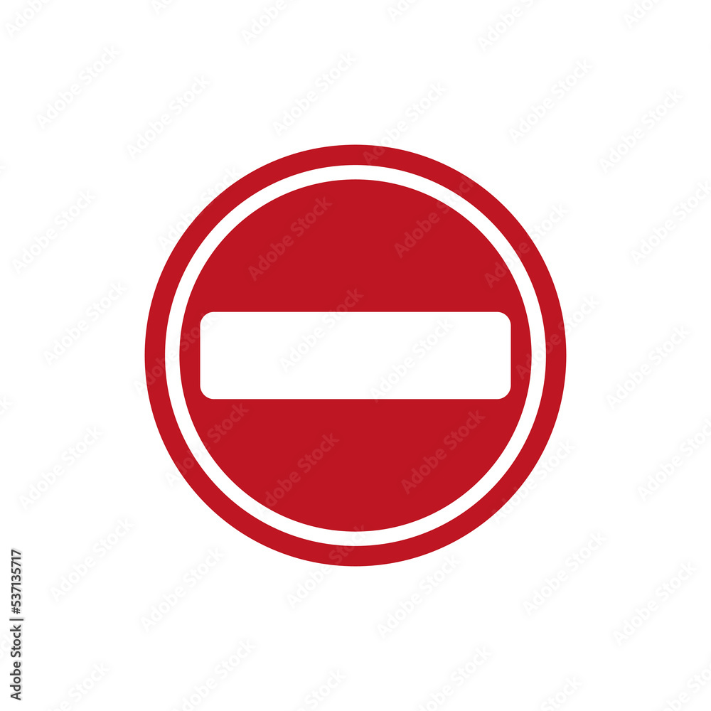 No traffic sign. Attention sign. Icon no entry. Sign forbidden ...