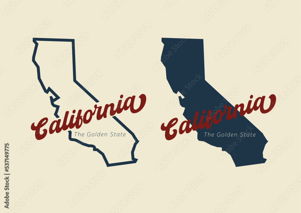 california the golden state with state map bundle hometown theme for ...