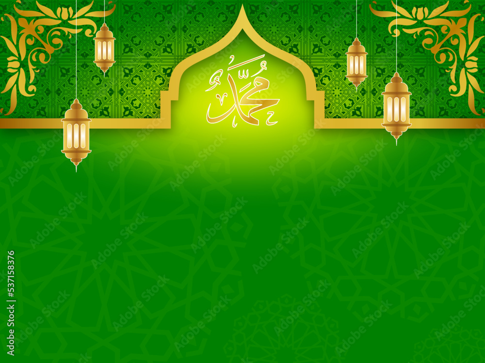 green gold islamic background vector Stock Vector | Adobe Stock