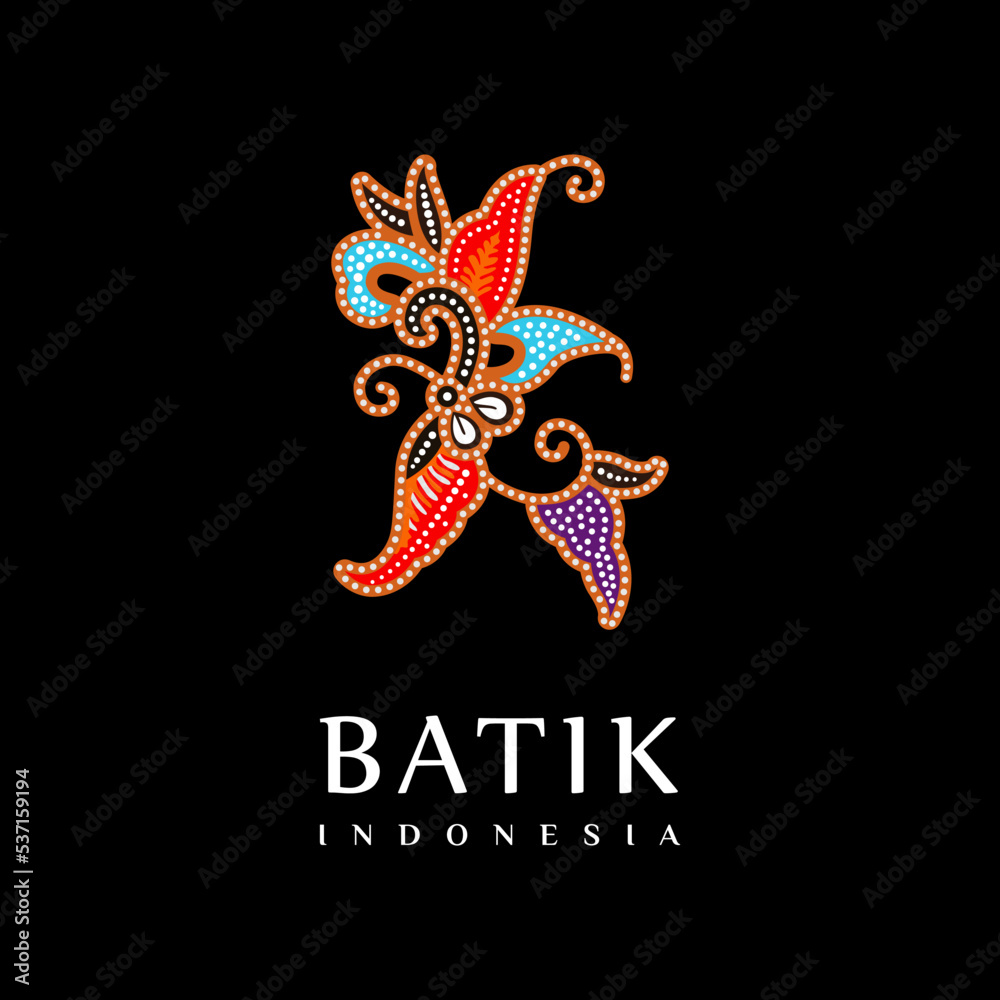 Indonesian Batik Logo Floral Blossom Motif, suitable for boutique logo ...
