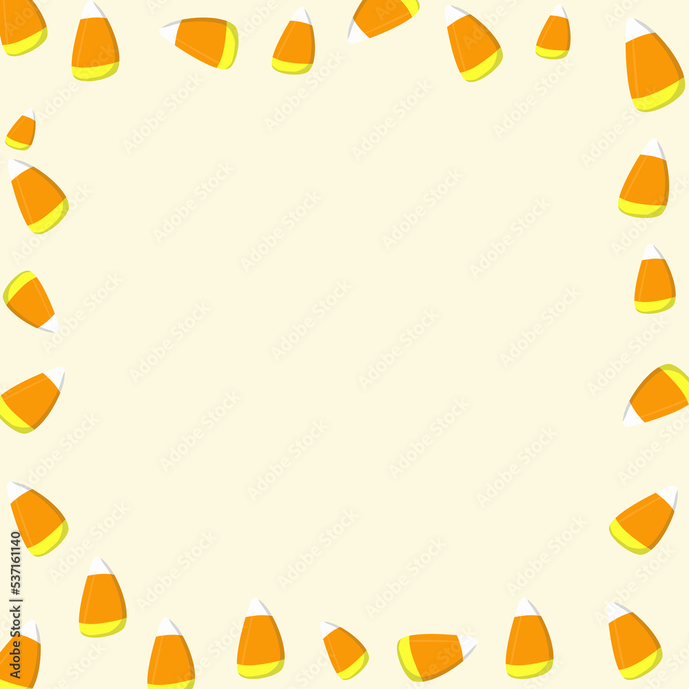 square candy corn background yellow frame cute cartoon Stock ...