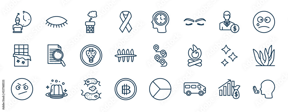 set of most common used web icons in outline style. thin line icons ...