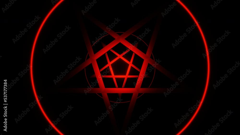 Blinking red pentagram symbols tunnel animation vídeo do Stock | Adobe ...