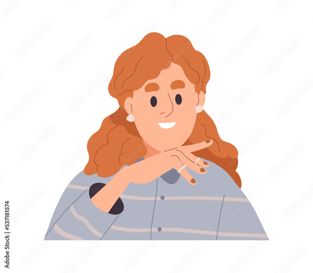 Happy excited woman face portrait. Smiling girl with positive ...