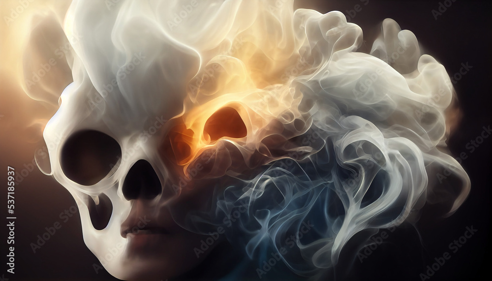 smoke skull effect concept art for halloween ghost Stock Illustration ...