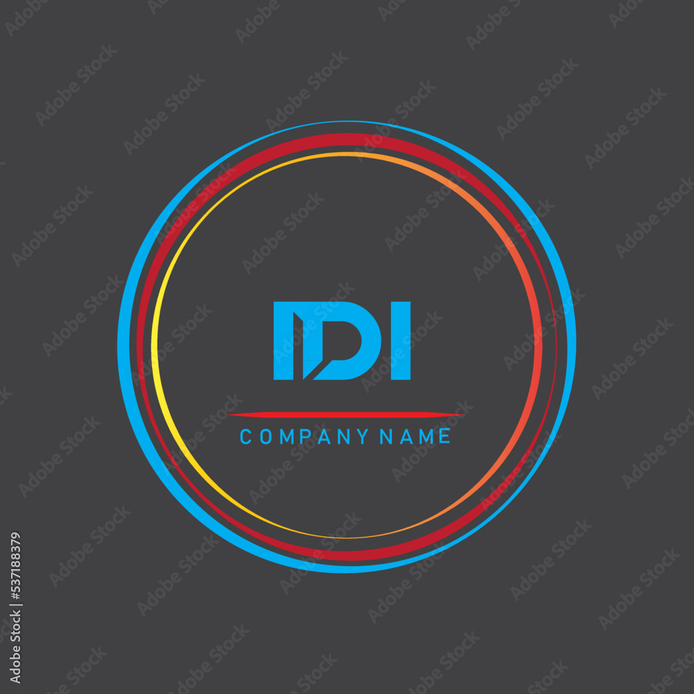 Vetor de IDI initials are artistic Growth-graph-shaped letter logo ...