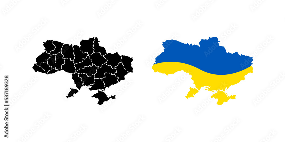 Ukraine map vector, Ukrainian political territory. National shape ...