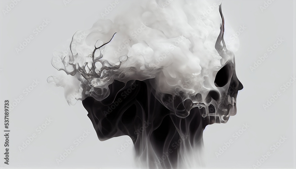 smoke skull effect concept art for halloween Stock Illustration | Adobe ...