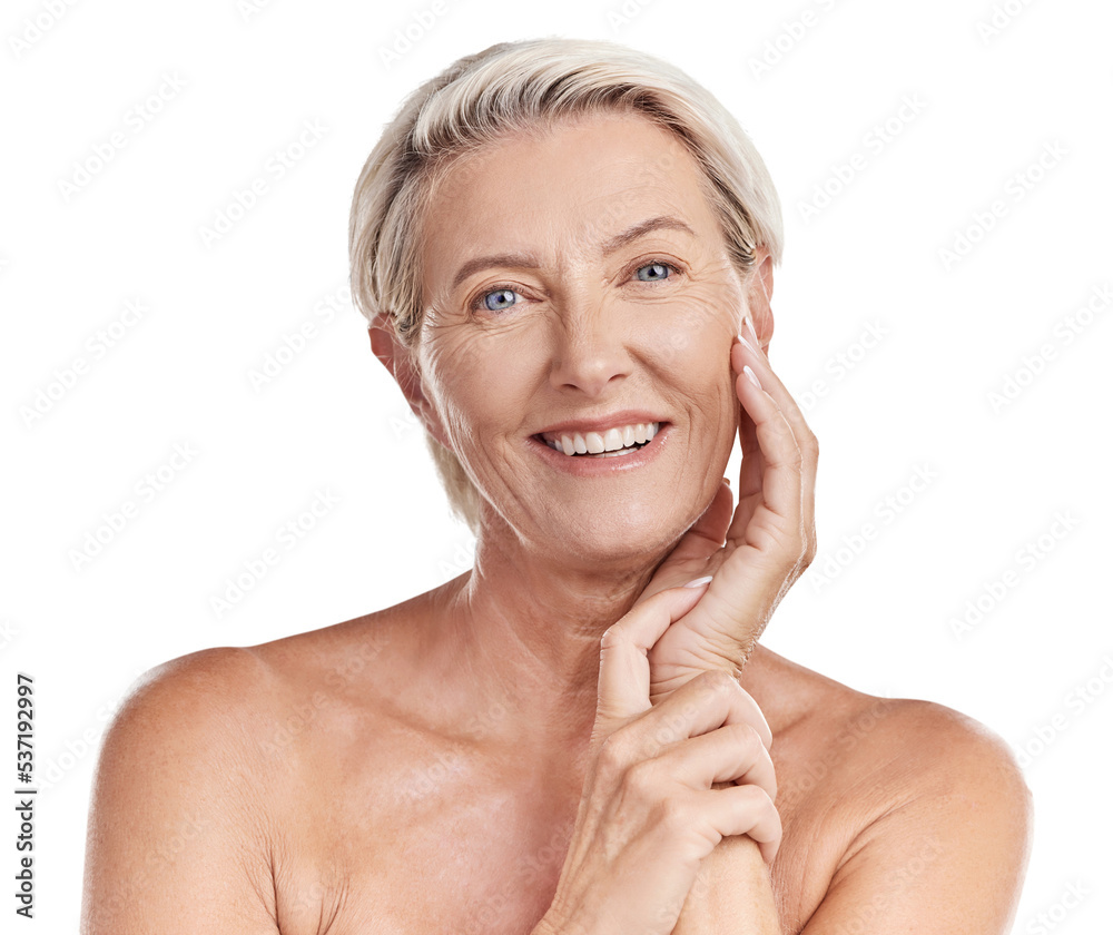 Portrait Of A Happy Smiling Mature Caucasian Woman Looking Positive And