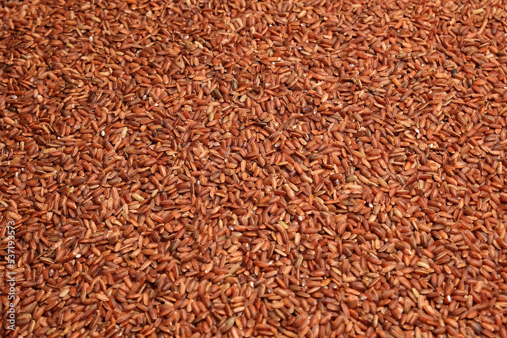 Uncooked Red Rice Wallpaper. Long Brown Rice Surface. Close Up. Grains ...