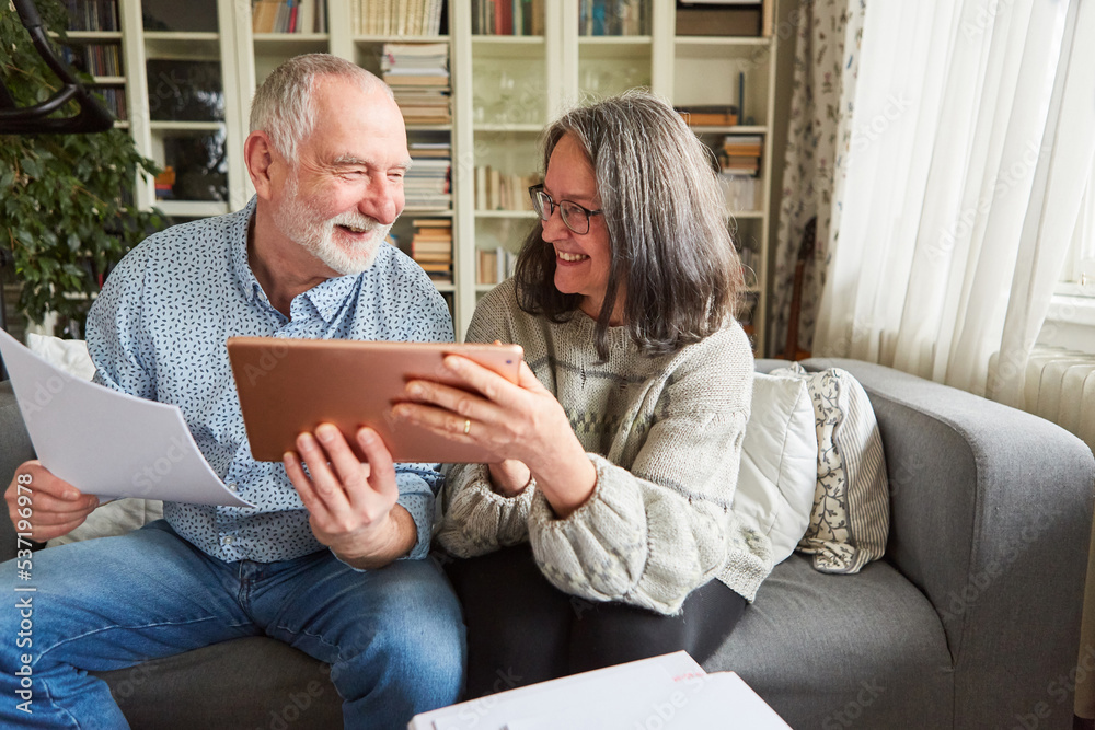 Seniors are happy about financing their old-age provision Stock Photo ...
