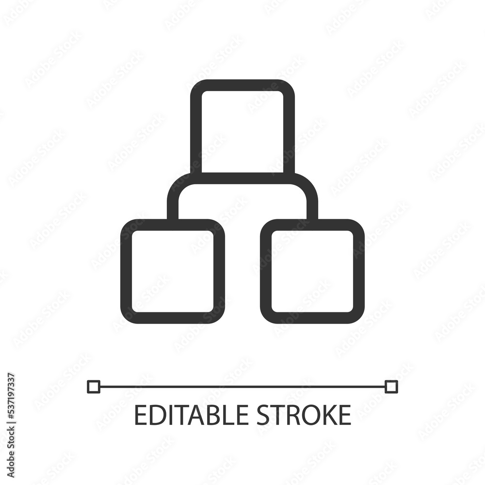 Infographic blocks pixel perfect linear ui icon. Visual materials ...