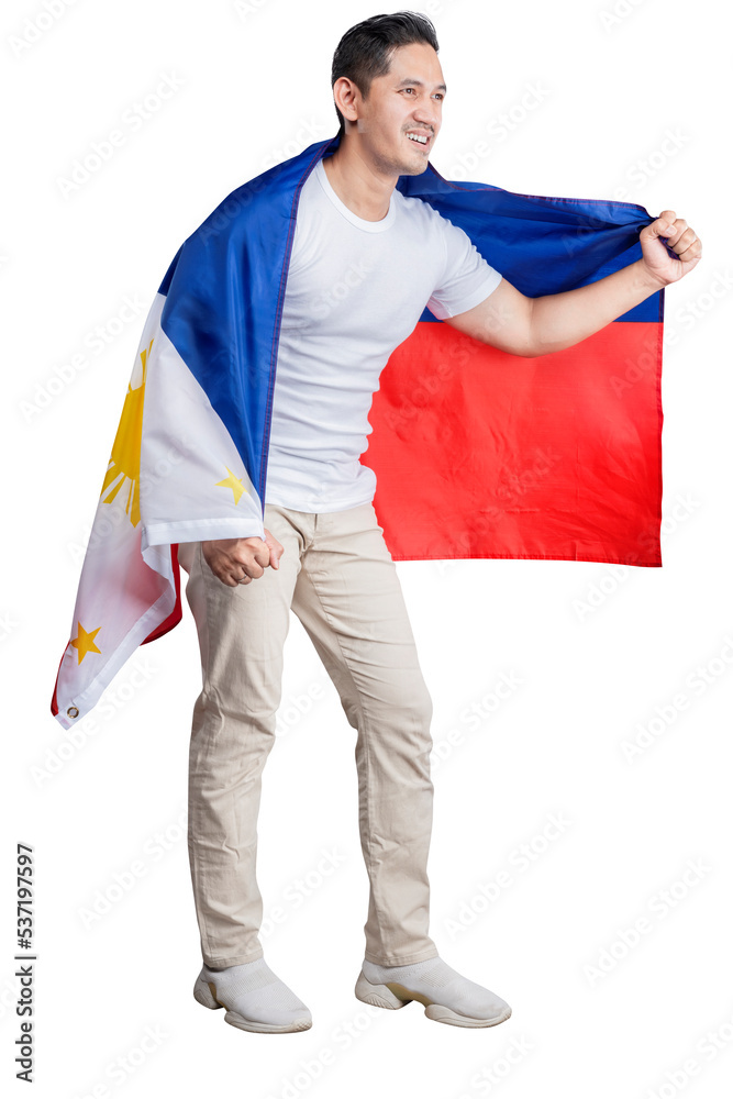 Asian men celebrate the Philippines' independence day on 12 June by ...