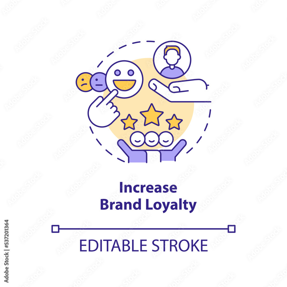 Increase brand loyalty concept icon. Customer satisfaction. User ...