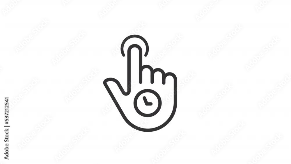 Animated long press linear icon. Touchscreen control gesture. Hold ...