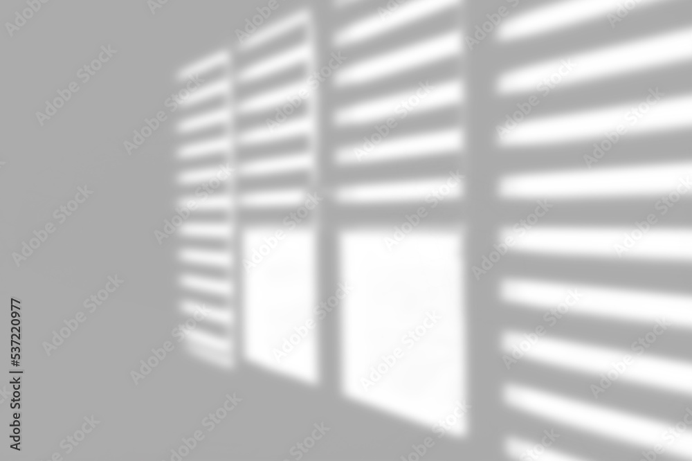 abstract shadow of the window in sun light on white wall texture blur ...